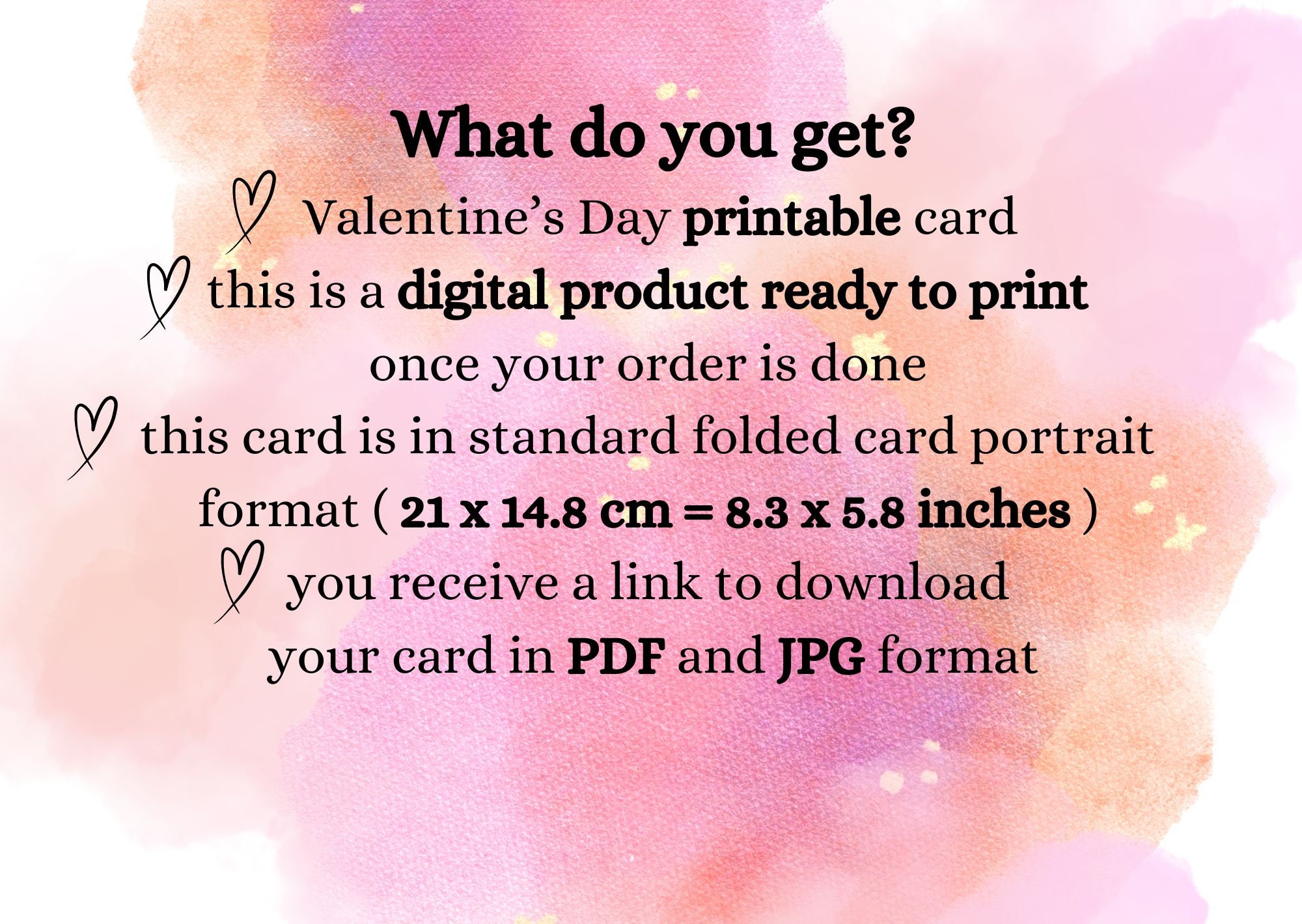 Valentine's Day Printable Card / Instant Download PDF / Printable Card ...
