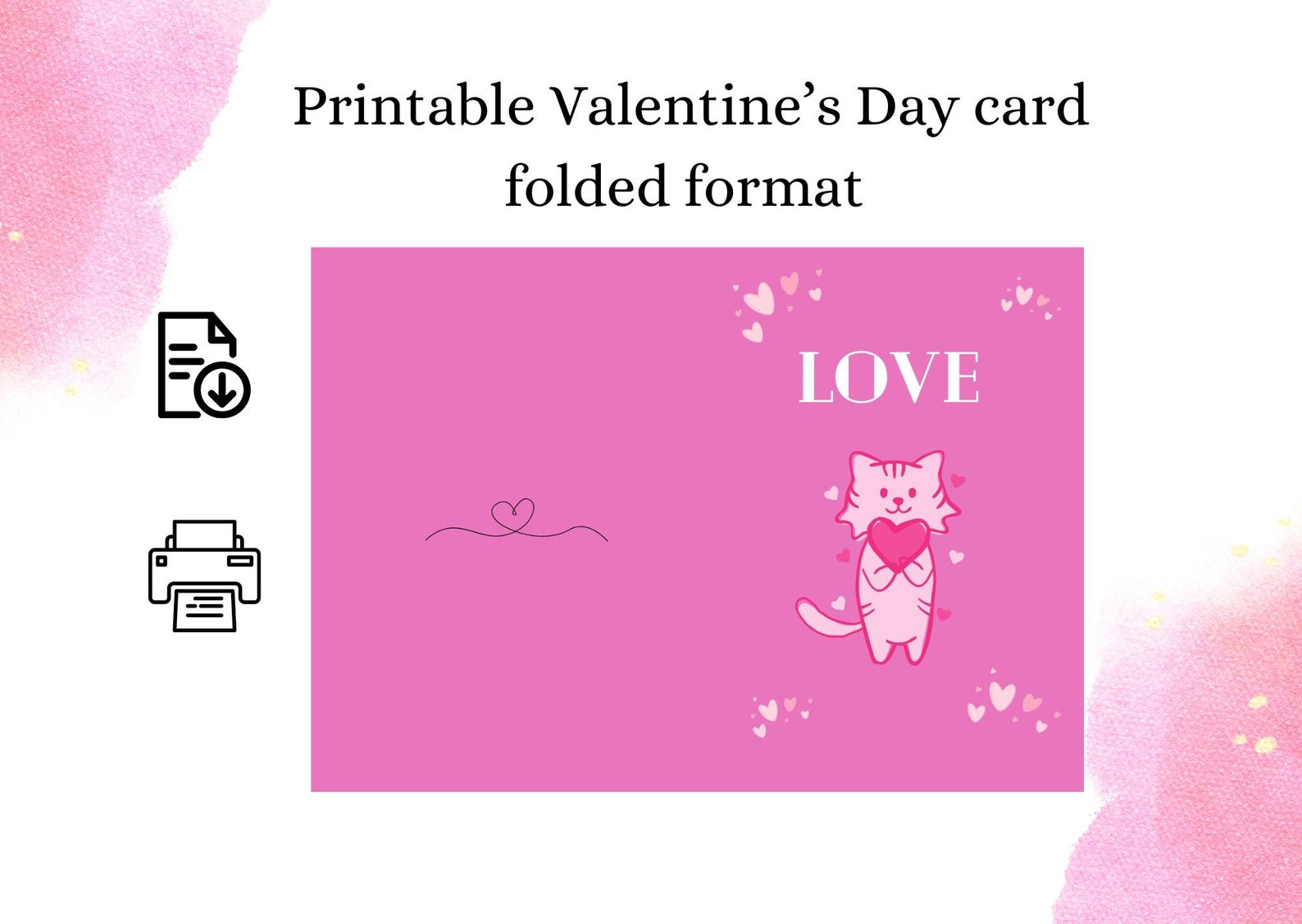 Valentine's Day Printable Card / Instant Download PDF / Printable Card ...