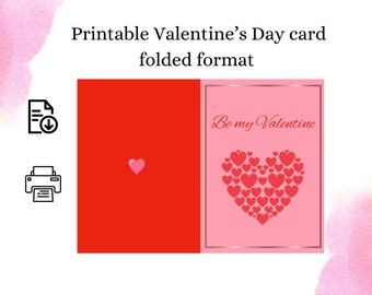 Valentine's Day Printable Card / Instant Download PDF / Printable Card ...