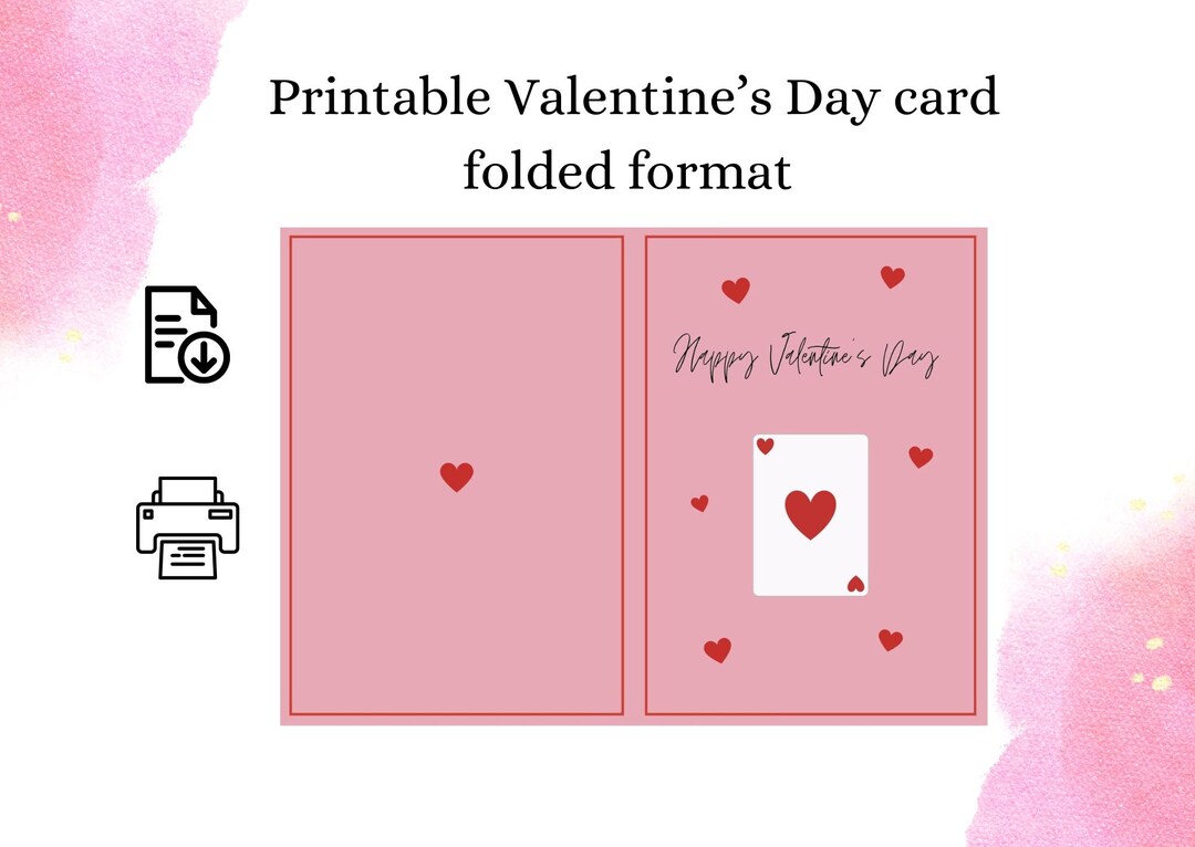 Valentine's Day Printable Card / Instant Download PDF / Printable Card ...
