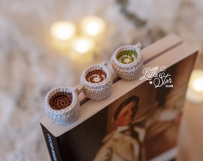 Coffee Matcha Bookmark Crochet Bookmark Matcha Crochet Bookmark Mini ...