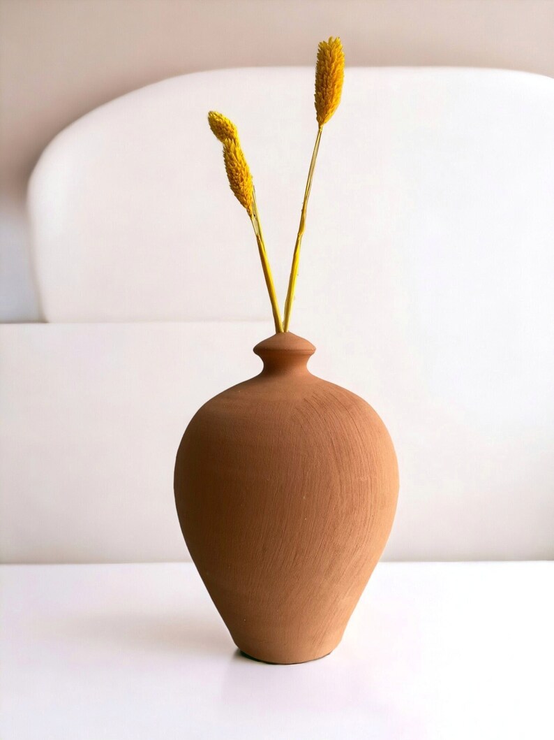 Terracotta Piggy Bank Vase: Pottery Coin Bank, Home Decor - Etsy