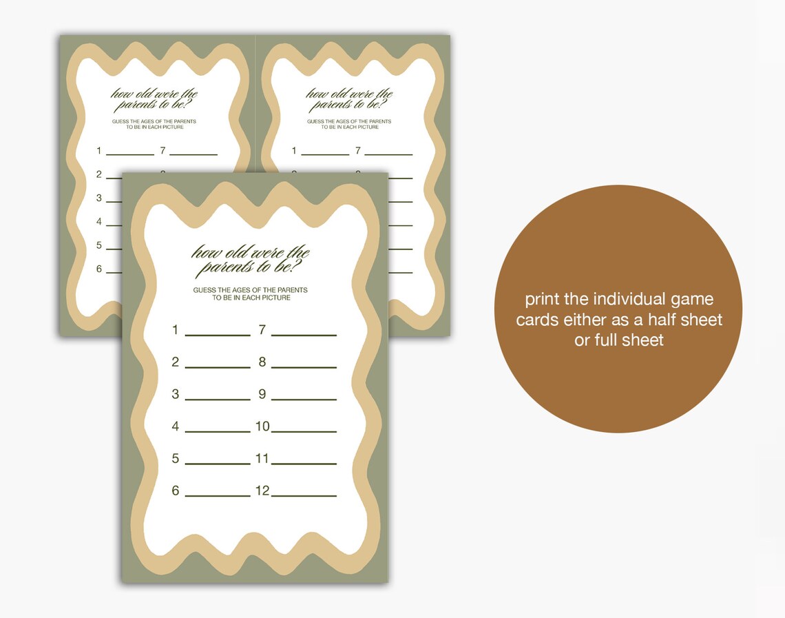 Baby Shower Game How Old Were the Parents-to-be | Guess Their Age | How ...