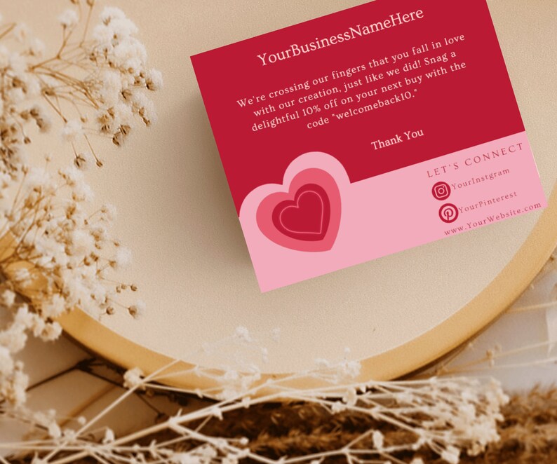 Editable Thank You Card Template for Small Business Customizable ...