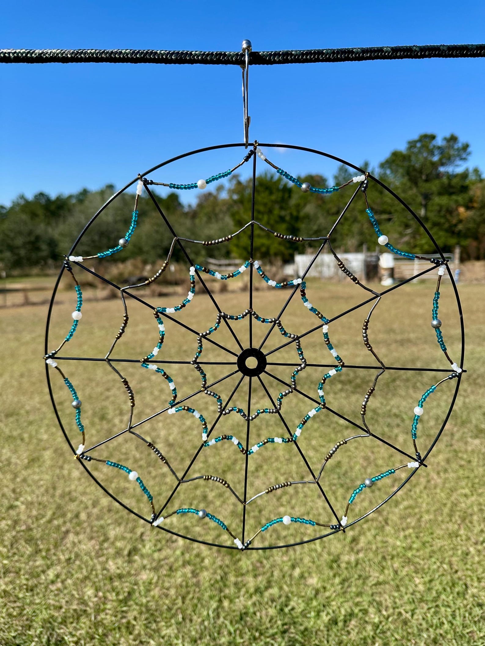 Beaded Spider Web Suncatcher storm - Etsy
