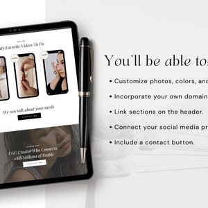 UGC Website, UGC Portfolio Media Kit, Canva Template Landing Page for ...
