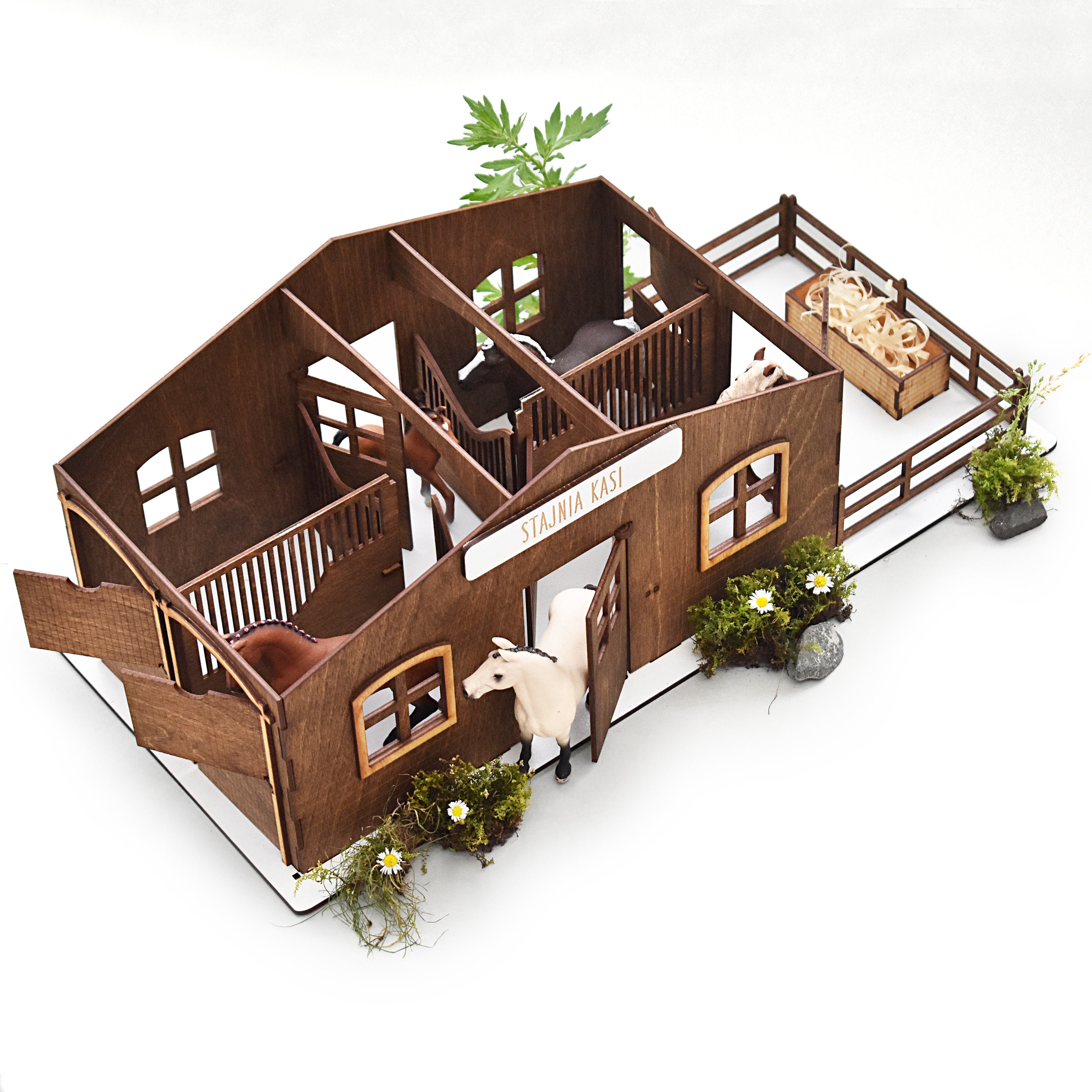 Handmade Wooden Horse Barn Toy Kids Birthday Gift Custom Name Customize ...