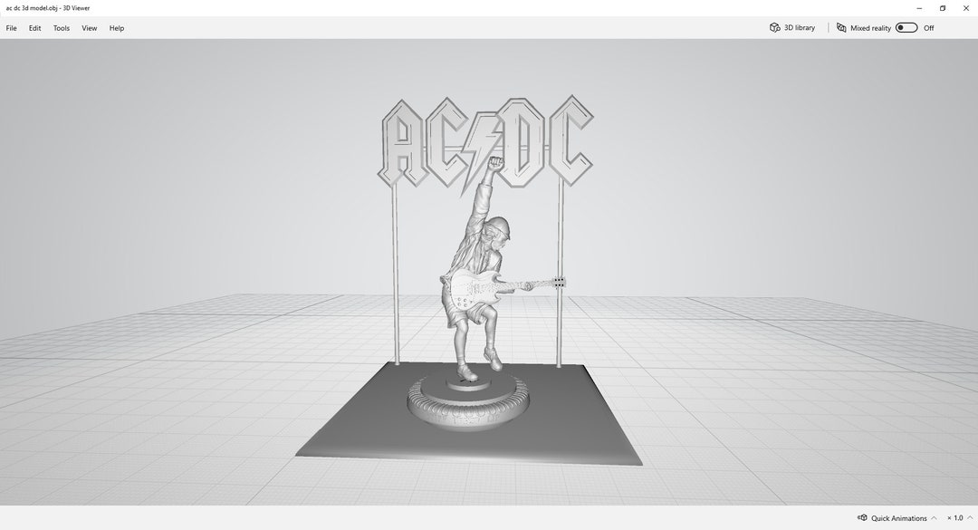 Ac Dc 3D Model Figure Print 1 Part Obj File - Etsy