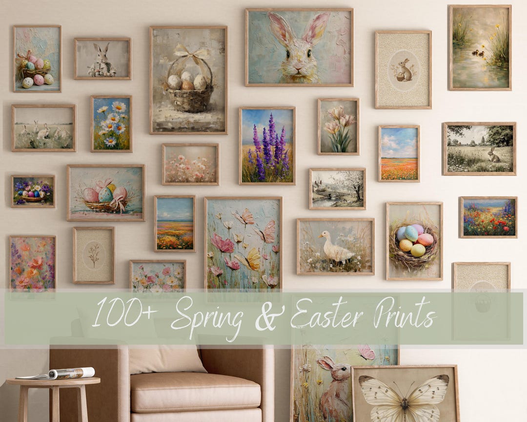 100+ Spring Prints MEGA Bundle: Easter Gallery Wall Art (DIGITAL ...