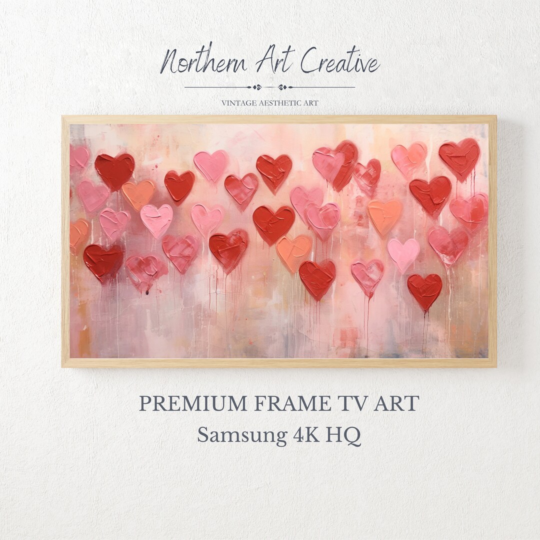 Pink Love Hearts Digital Art for the TV Valentine's Day Samsung Frame ...