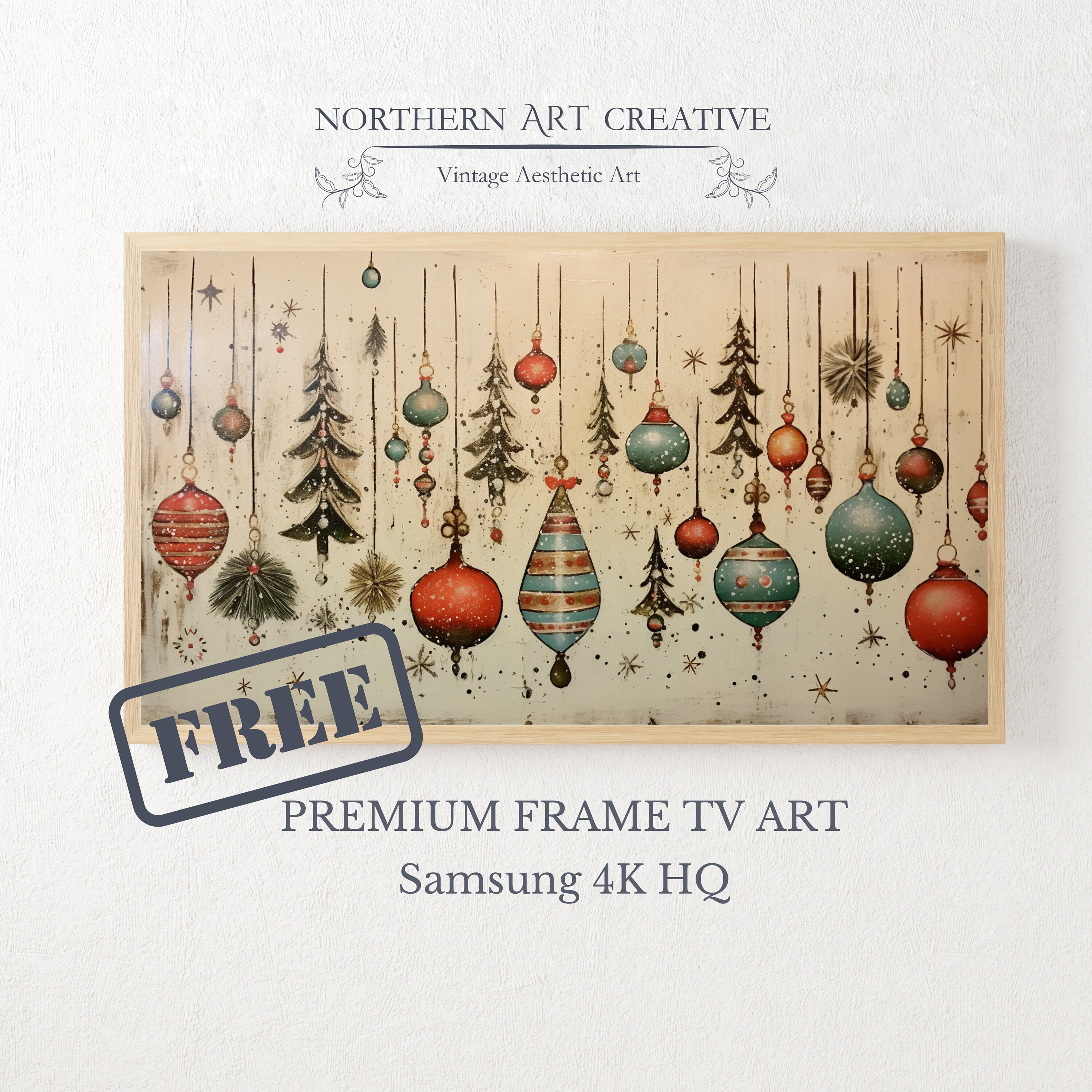 Nostalgic Winter Holiday Samsung Frame TV Art | Christmas Cityscape ...