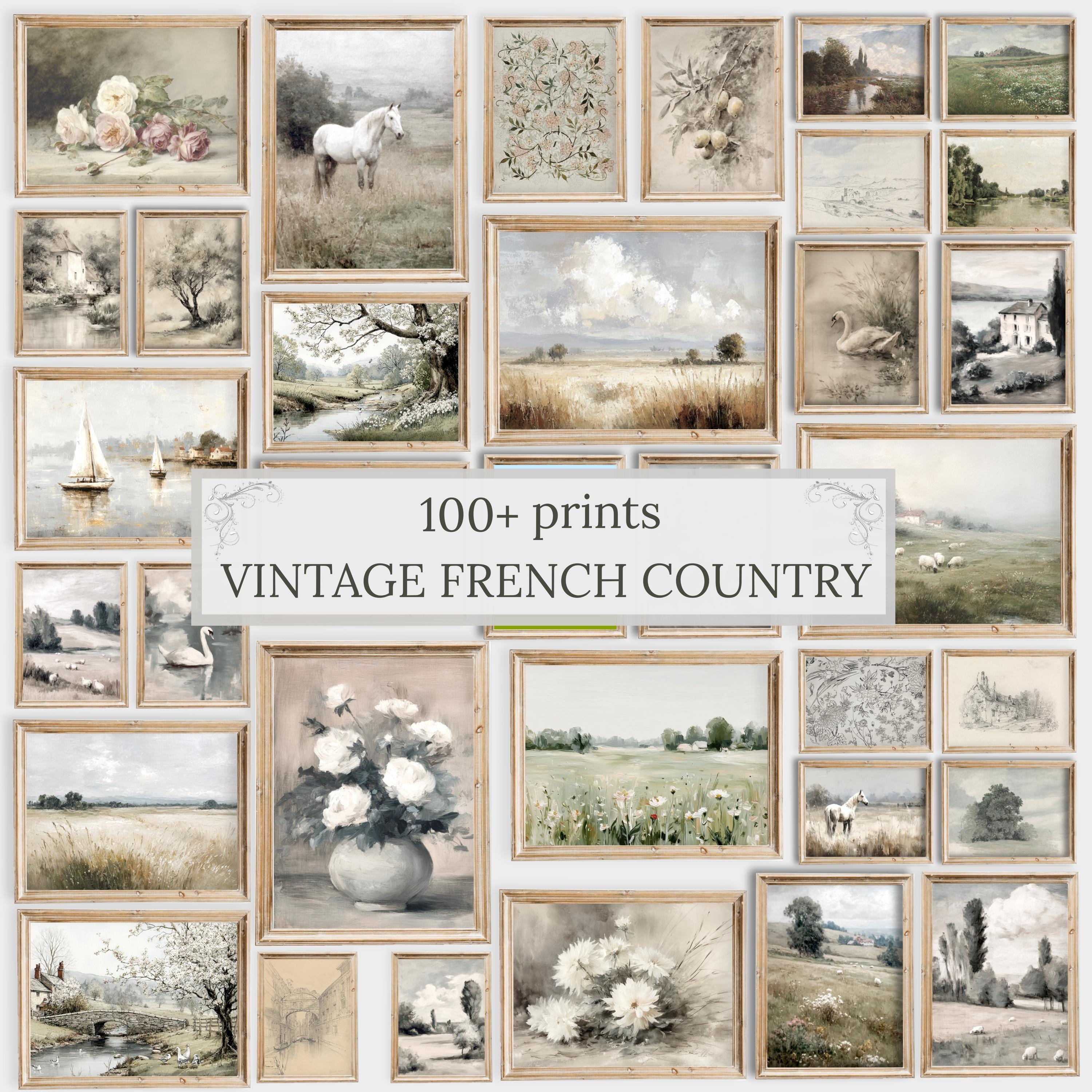 100+ Vintage French Country Prints: Neutral Farmhouse Gallery Wall ...