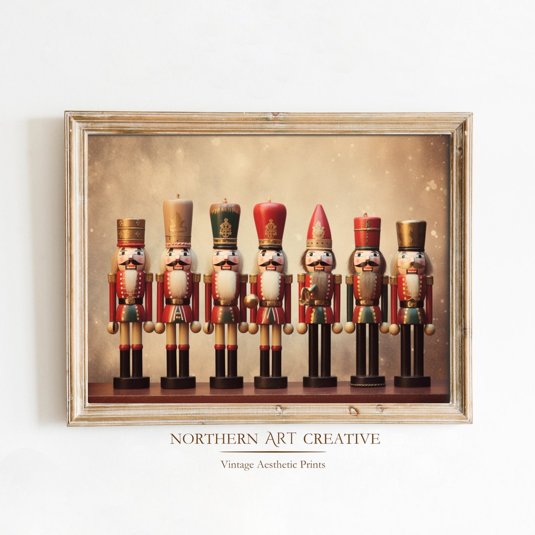 Vintage Christmas Nutcrackers Wall Decor, Winter Holidays Prints ...