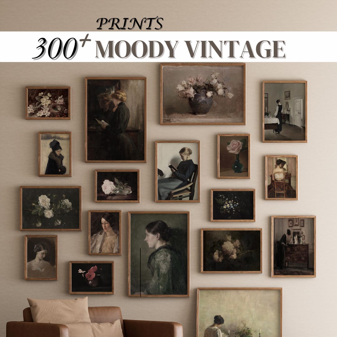 Moody Prints Vintage Gallery Wall Set Antique Printable Wall Art ...