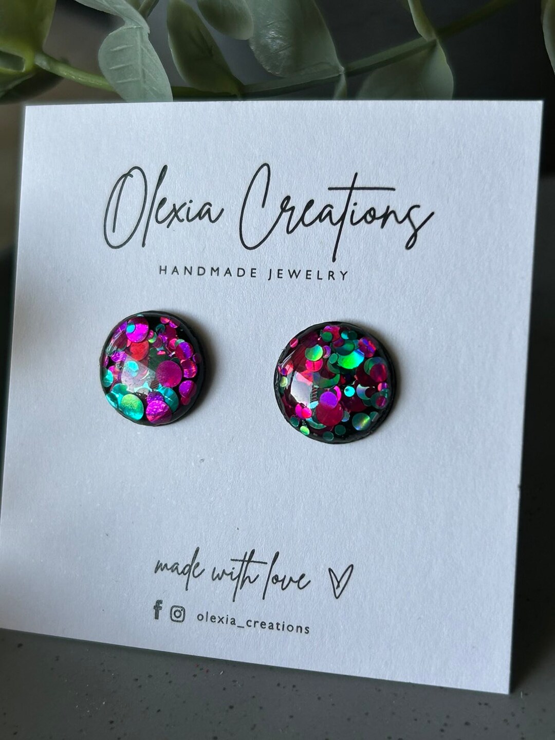 Fuchsia Glitter Earrings. Cool Birthday Gift for Her Wife Girlfriend ...