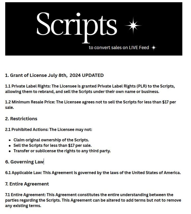 Scripts for LIVE FEED Sales for Digital Boss Academy - Etsy