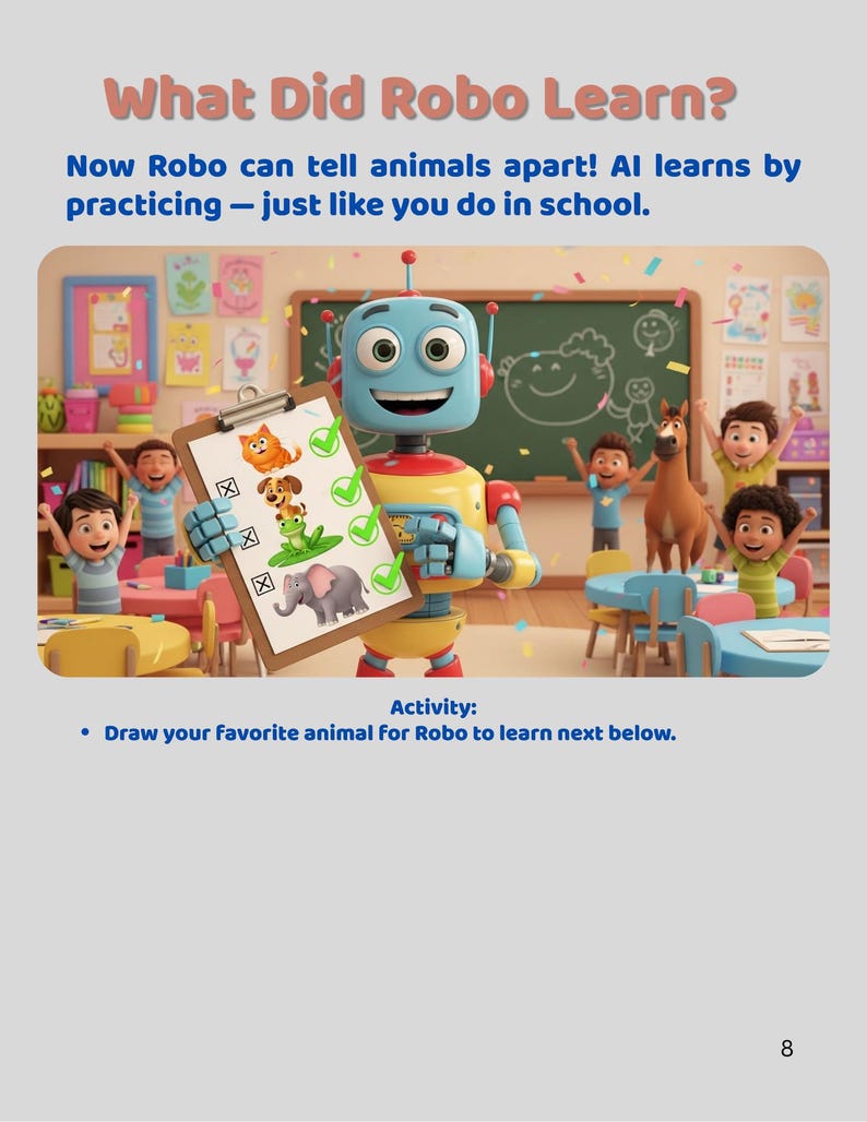 AI Activity Book Teach Your Robot to Recognize Animals - Etsy