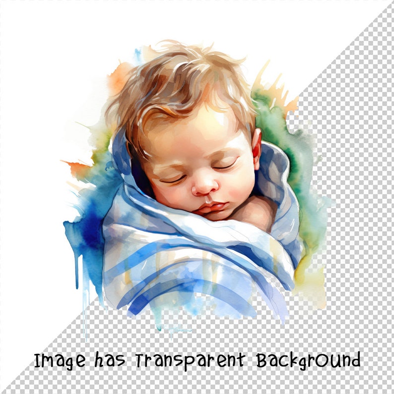 Watercolor Beautiful Newborn Clipart, Beautiful Newborn PNG, Watercolor ...