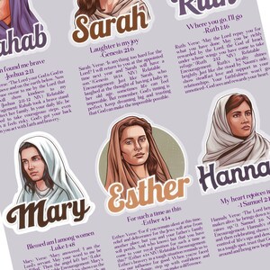 Women of the Bible Stickers: Vintage Christian Art (printable Digital ...