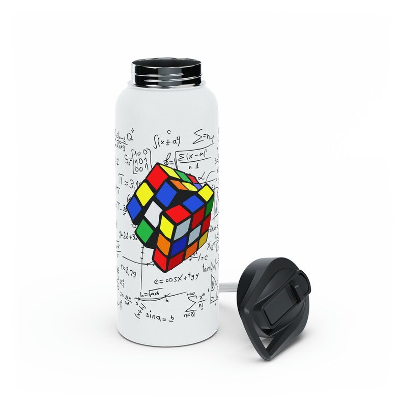 Rubiks Cube Stainless Steel Water Bottle, Rubiks Lover, Math Water ...