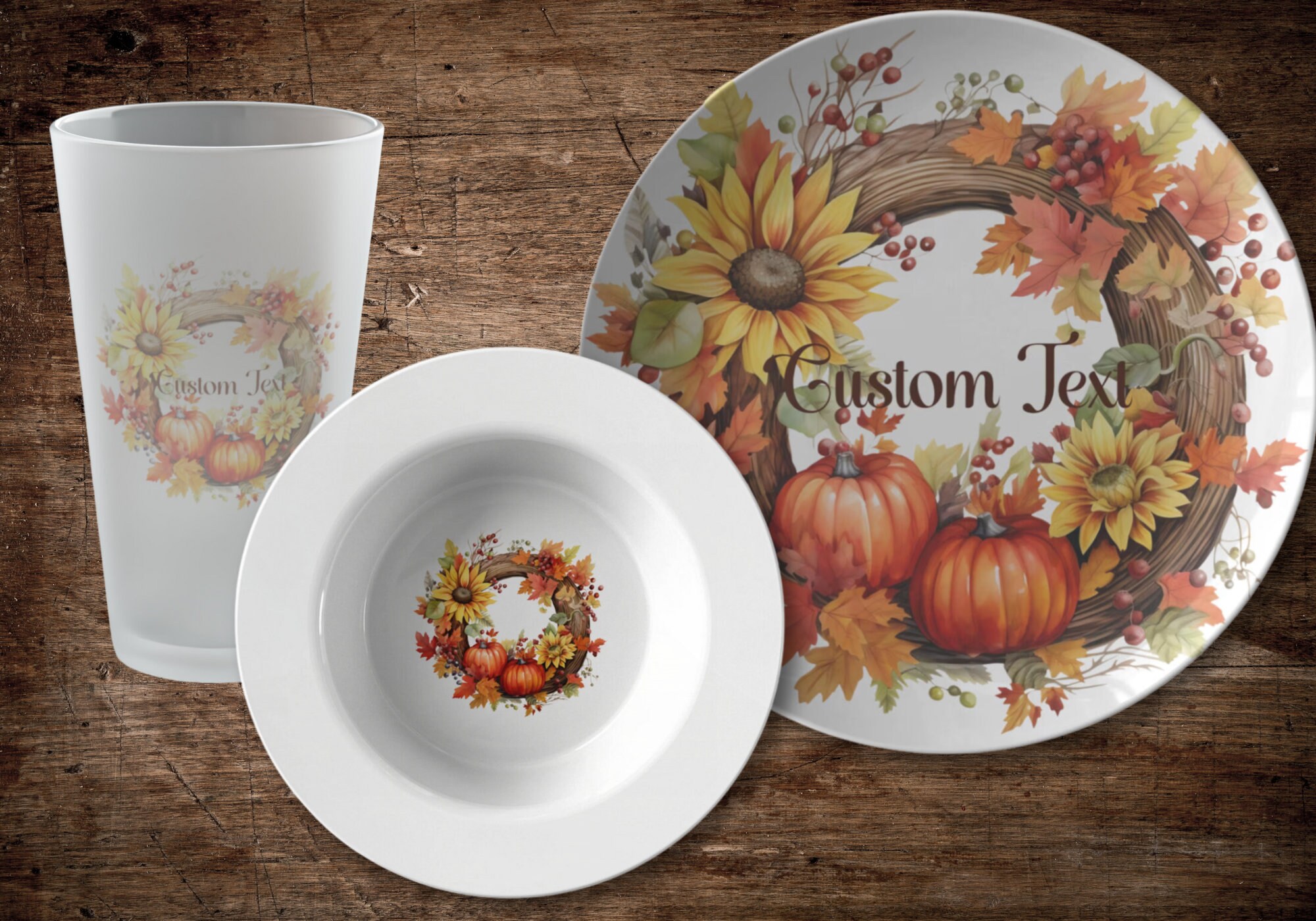 FALL PUMPKIN DINNERWARE Custom Style 6 - “pumpkin Patch Collection ...