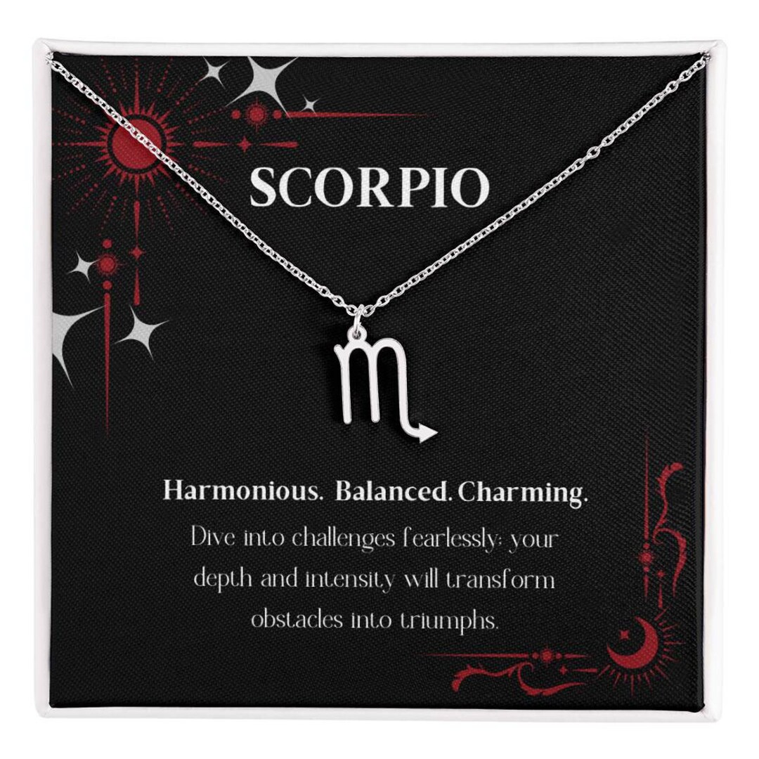 Scorpio Zodiac Necklace | Horoscope Pendant | Gift for Her | Gift for ...