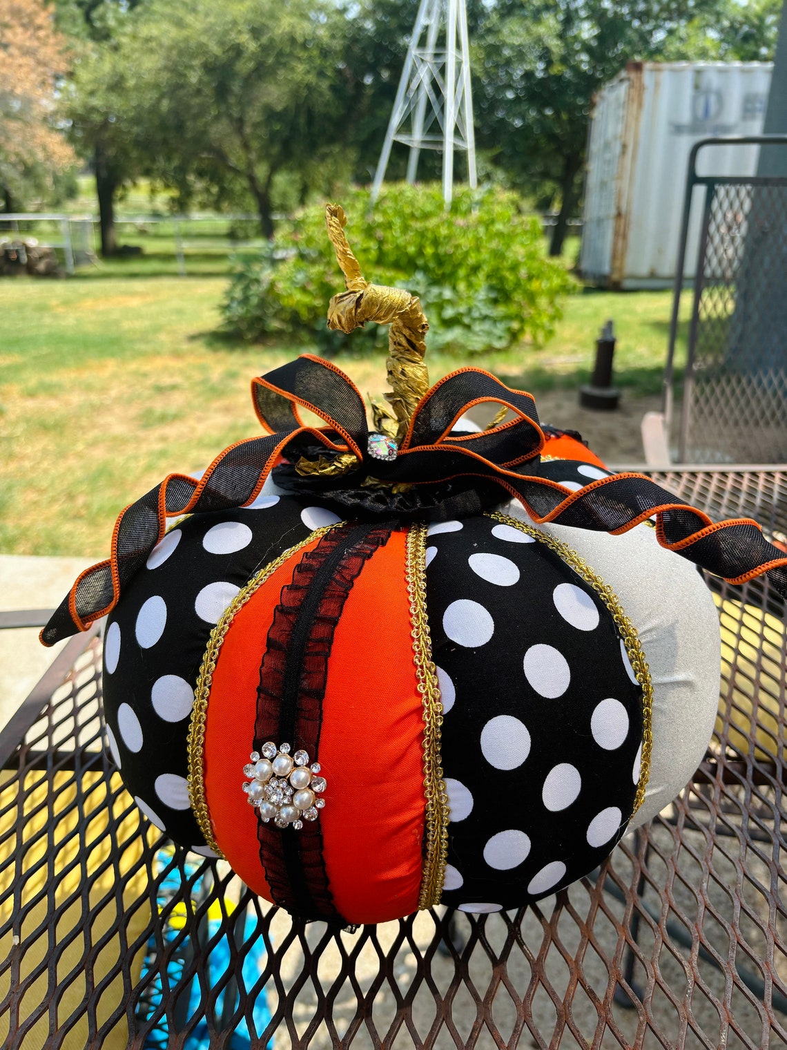 Luxury Fabric Pumpkin, Glam Pumpkin, Bling Halloween Pumpkin, XL ...