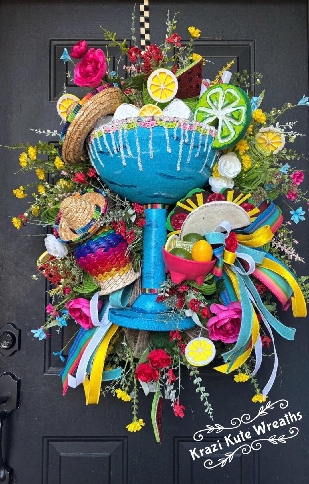 Fiesta Wreath, Cinco De Mayo Wreath, Margarita Wreath, Front Door ...