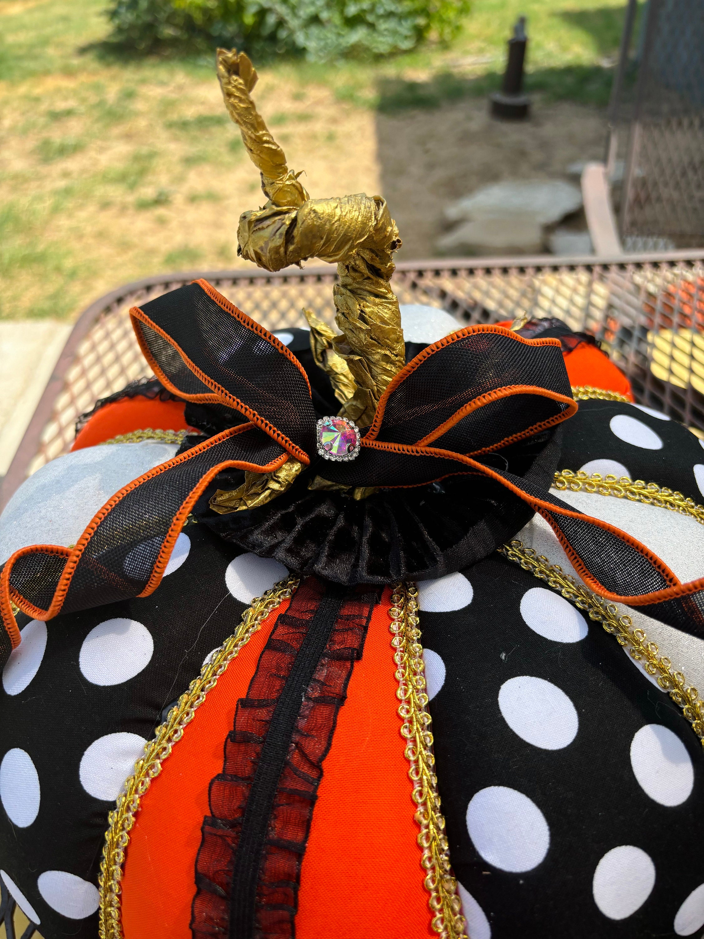 Luxury Fabric Pumpkin, Glam Pumpkin, Bling Halloween Pumpkin, XL ...