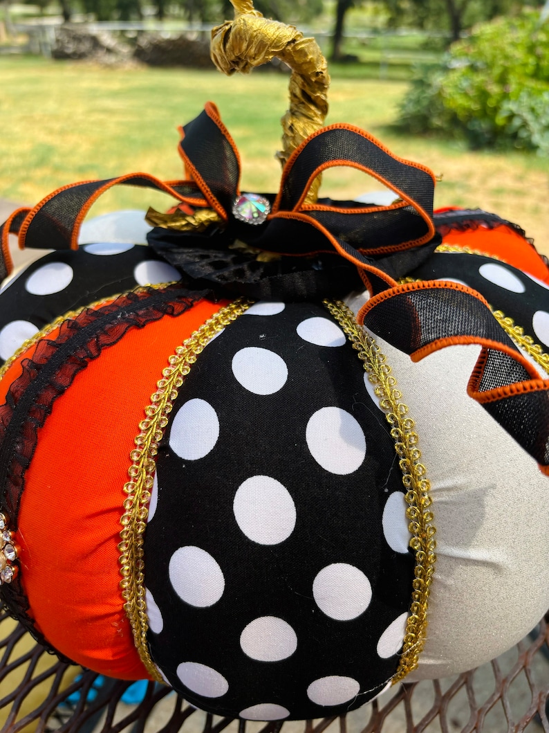 Luxury Fabric Pumpkin, Glam Pumpkin, Bling Halloween Pumpkin, XL ...