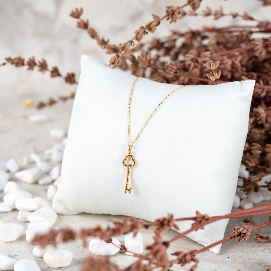 Key Symbol 14K Gold Necklace Minimalist Jewelry - Etsy