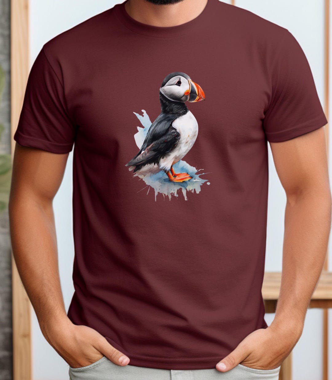 Watercolor Puffin Tee: Atlantic Bird Lover Gift - Etsy
