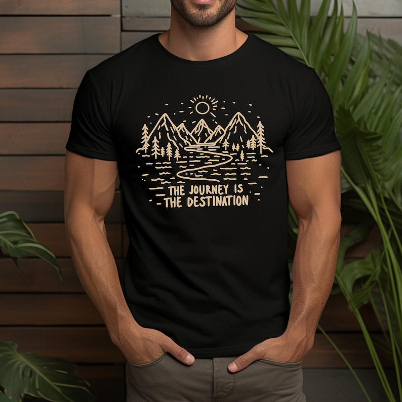 The Journey is the Destination Tee, Adult Wanderlust Tee, Hiking T ...