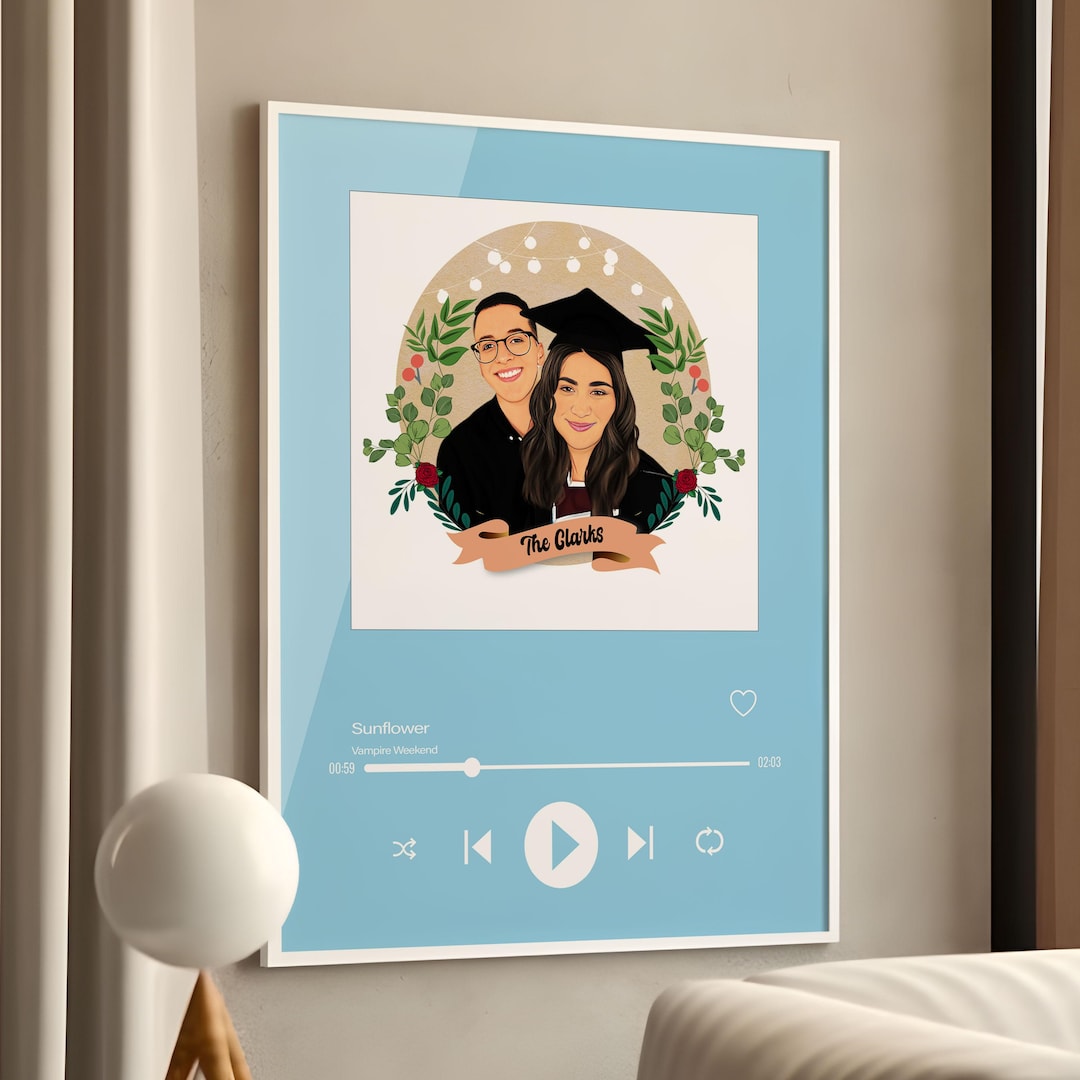 Custom Spotify Album Cover, Sky Blue Portrait Design With Your Song ...