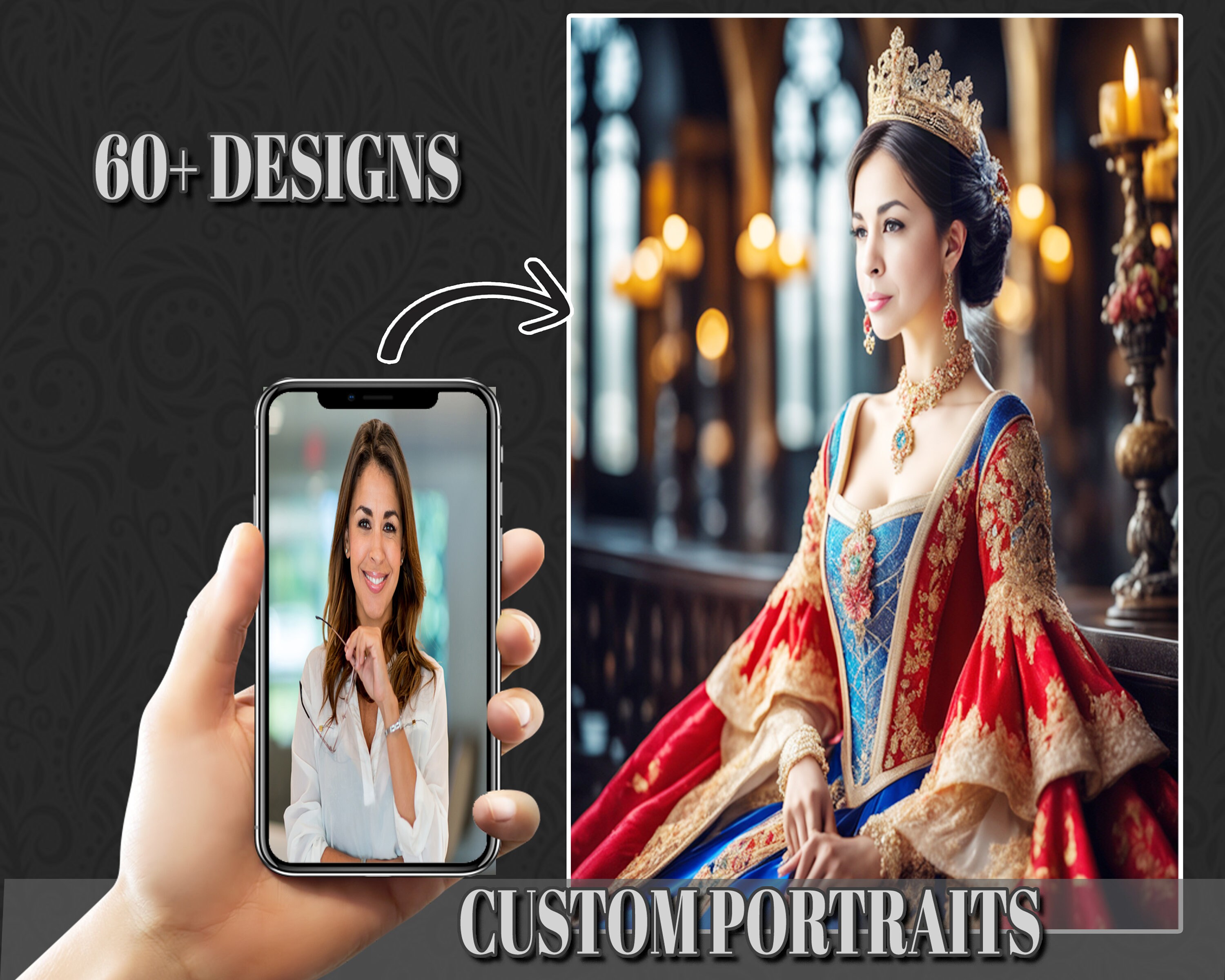 Custom Royal Portrait, Customized Renaissance Portraits, Royal Queen ...