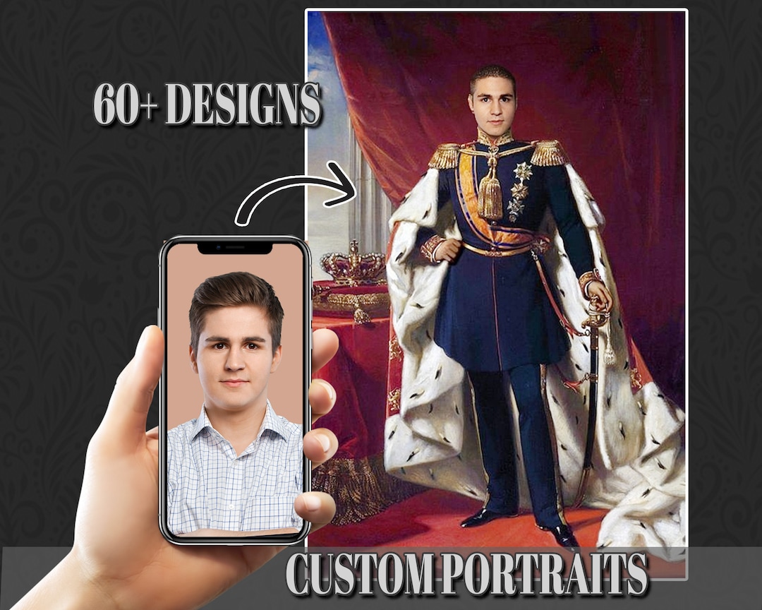 Personalized King Royal Portrait From Photo, Royal King Portrait ...