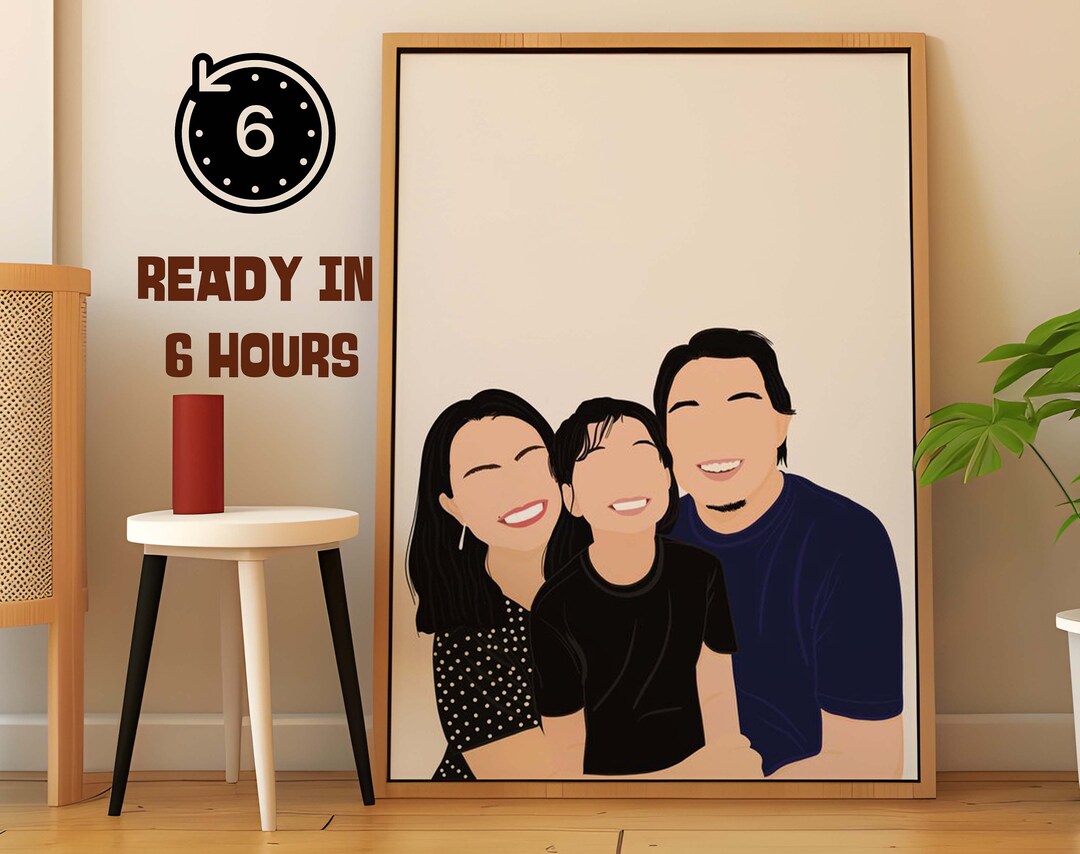 Custom Portrait. Cartoon Portrait From Photo. Custom Faceless Portrait ...