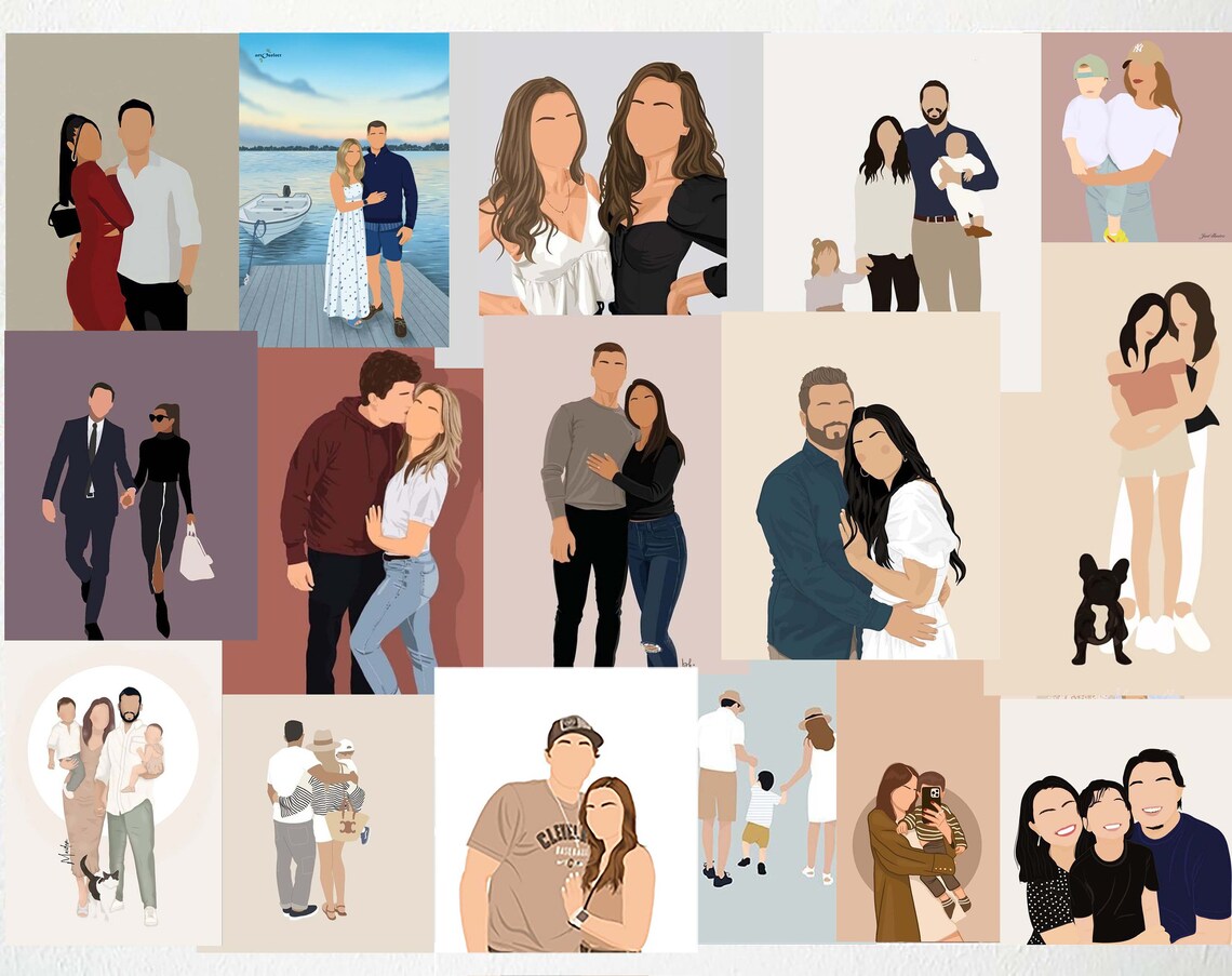 Faceless Portrait, Custom Illustration, Personalised Photo, Photo ...