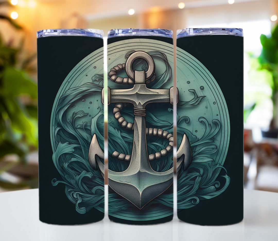 Anchor Sublimation Design, Man Tumbler, 20 Oz Skinny Tumbler ...