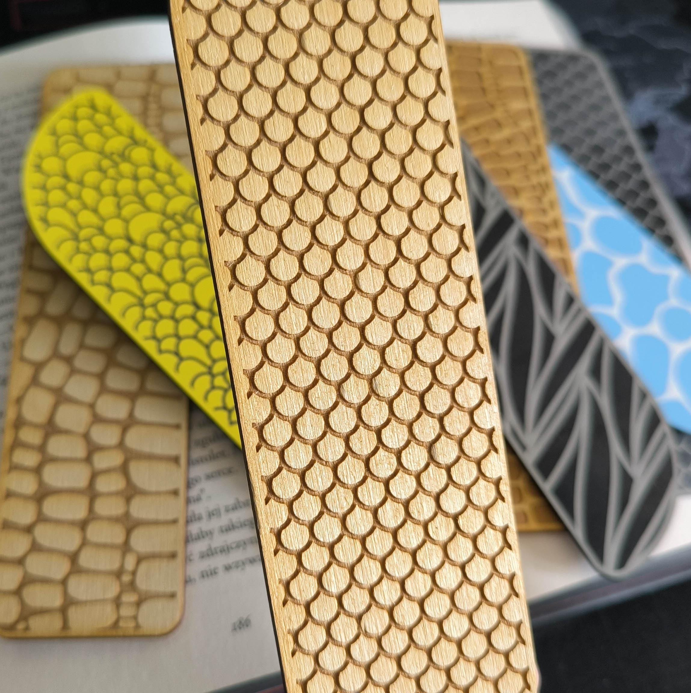 Wooden Bookmark, Laser Cut, Inspired by Nature / Fish Scales - Etsy