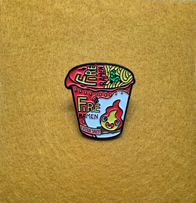 Fire Spicy Ramen Noodles Enamel Pin, Ramen Noodles Pin - Etsy
