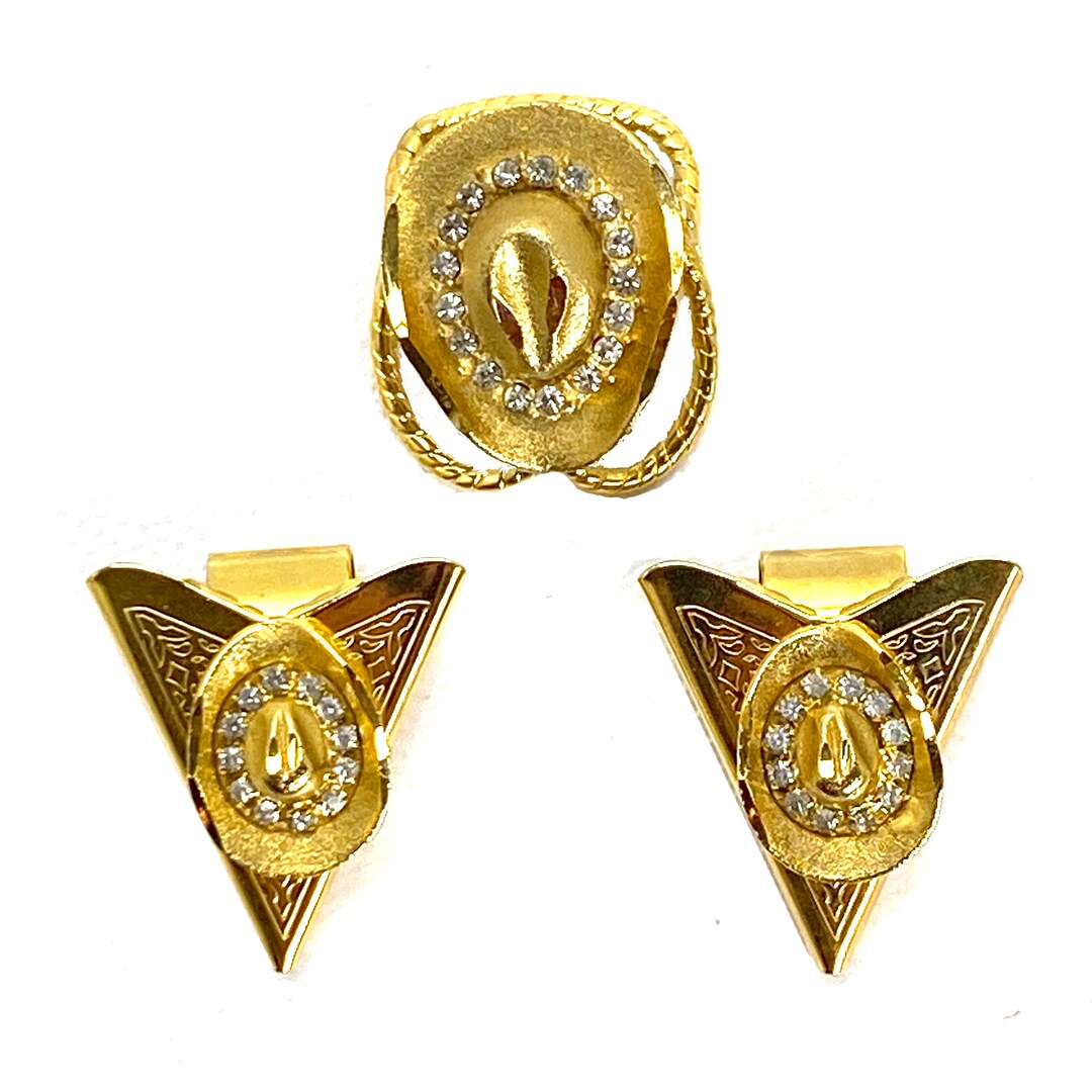 Vintage Scarf Slide and Collar Tips Cowboy Hats With Rhinestones ...