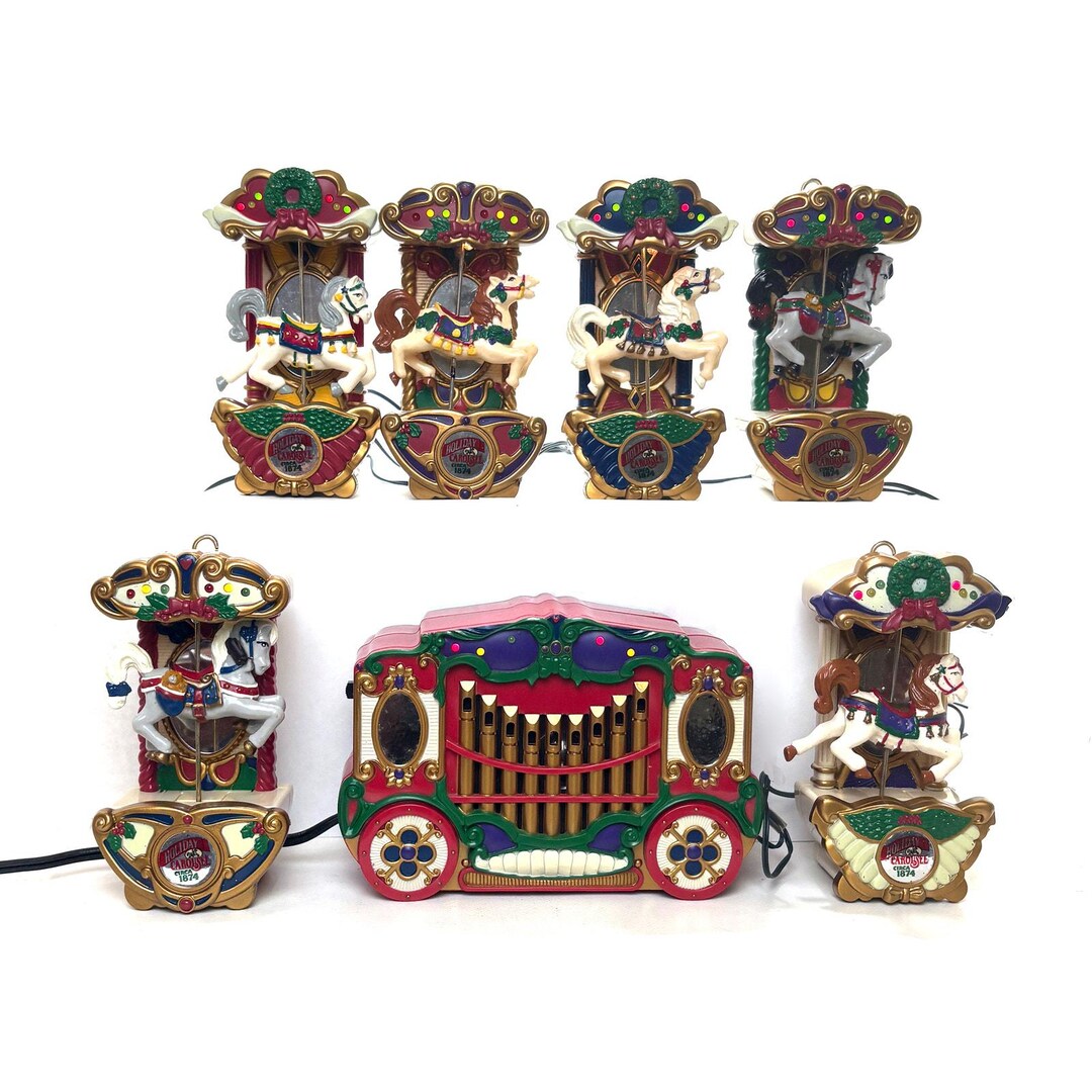 Vintage Mr. Christmas Lighted Animated Holiday Carousel Electric 1992 ...