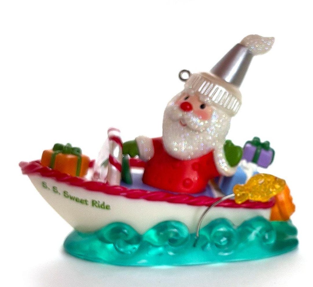 2009 Hallmark Keepsake Christmas Fishing Ornament Santas Sweet Ride 3.5 ...