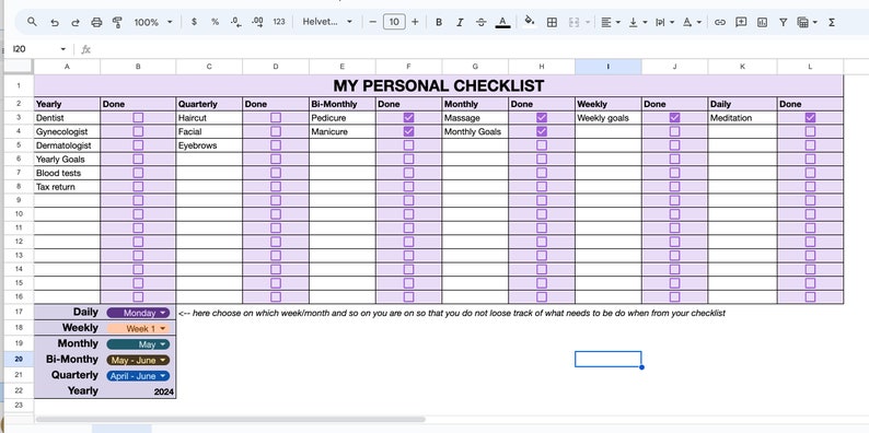 Checklist | Google Sheets | Track Your to Do List | Personal Checklist ...