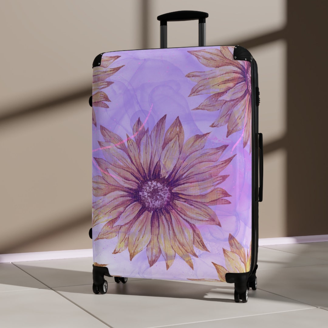 Purple Flower Suitcase - Etsy