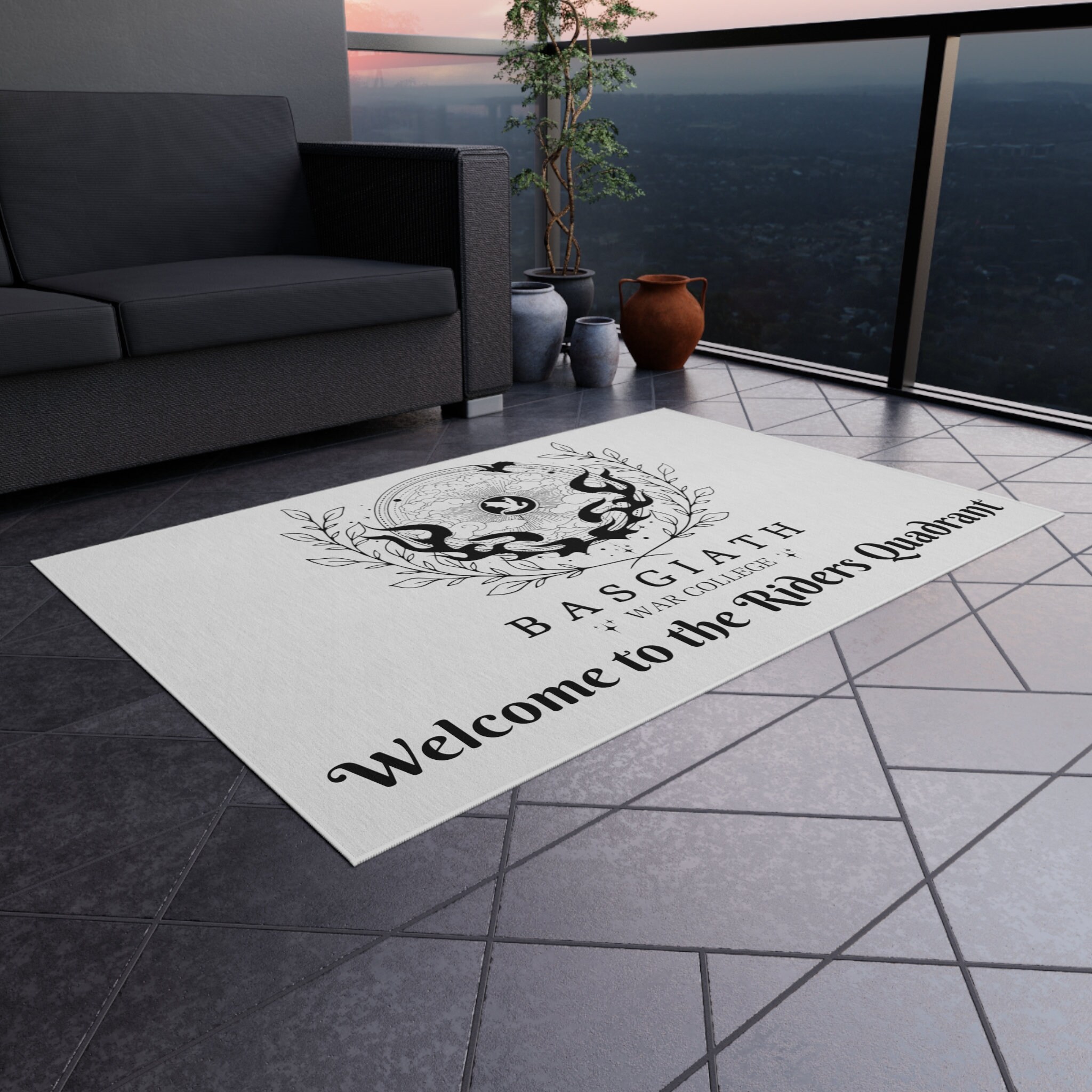 Welcome to the Riders Quadrant Outdoor Rug - Etsy