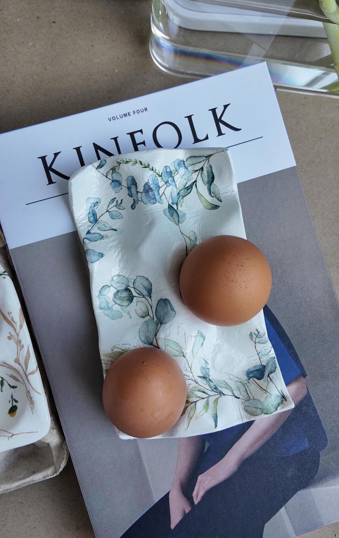 Clay Egg Crate With Floral Pattern, Egg Stand, Egg Holder, Handmade ...