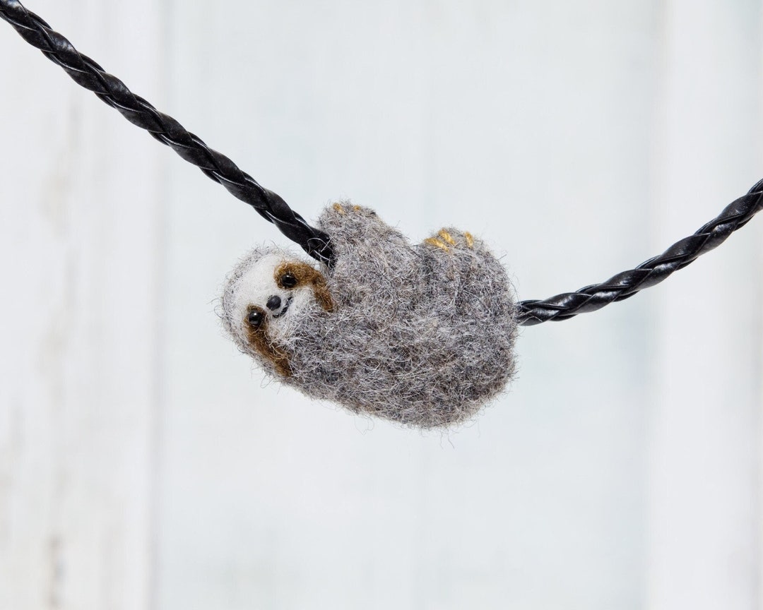 Sloth Necklace, Cute Felted Sloth Pendant, Baby Sloth Art, Unique Sloth ...