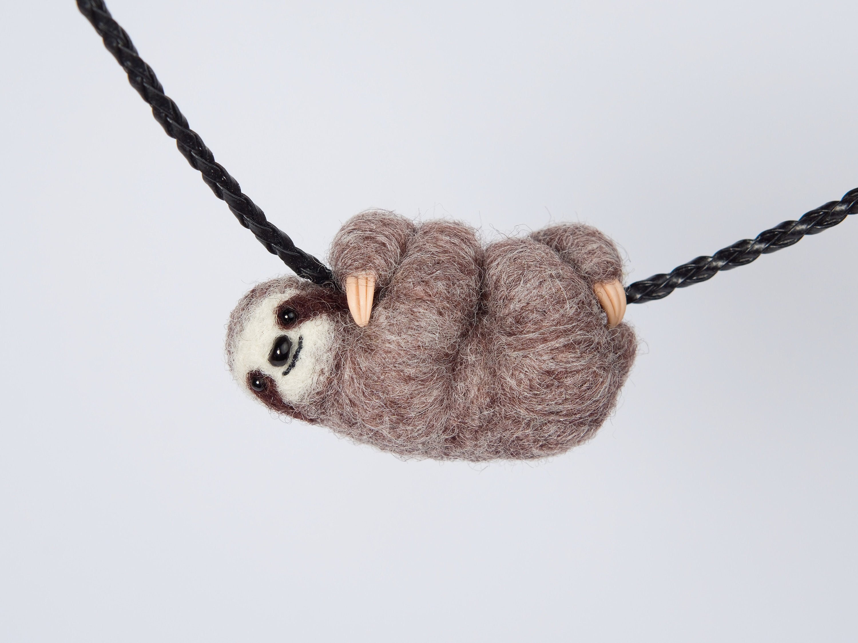 Needle Felted Sloth Necklace Adorable Sloth Pendant, Cute Sloth Jewelry ...